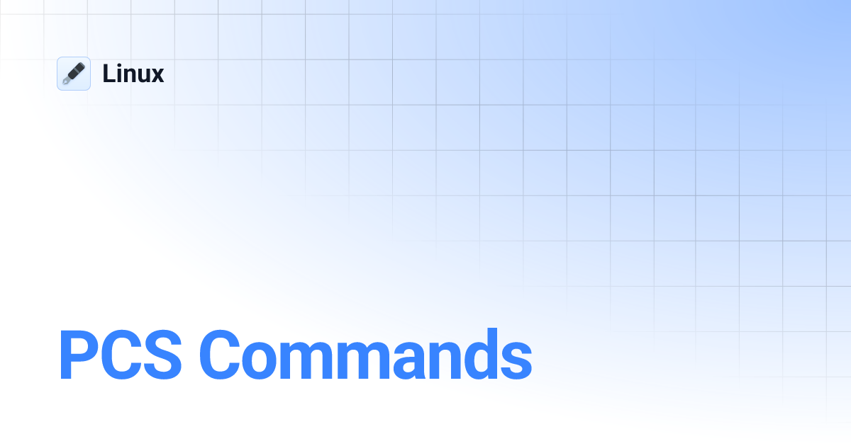 PCS Commands | Linux